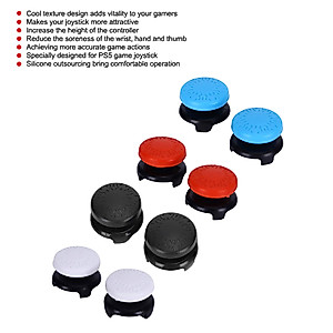 Lazmin112 2Pcs Thumbstick Soft Silicone Cover Grip Stick Joystick Controller Gamepad Key Cap,Wireless Controllers Silicone Analog Thumb Grip Stick Cover,for PS5(red)