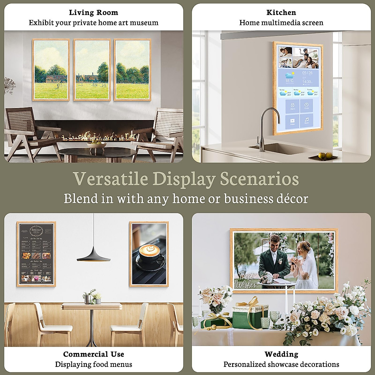 BSIMB 8 Inch Large Digital Picture Frame(Non-Touch Screen), 64GB 1920x1080 FHD WiFi Extra Large Digital Photo Frame with Remote Control, Share Pictures/Videos via App/Email, Auto-Rotate, Black