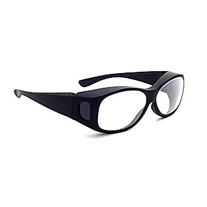 ATTENUTECH Radiation Safety Glasses, Black Fit Over frame, MicroliteFt Pb Eyewear .75mm pb Lead lenses (Non-AntiFrog, Black)