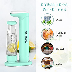 Sodaology Sparkling Water Maker Soda Maker with Two 1L BPA Free Reusable Bottles (CO2 Cylinder Not Included)