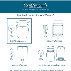 Scentsationals 25 Watt Wax Warmer Light Bulb - 25 Watt Light Bulbs for Wax Warmers, Wax Warmer Light Bulb Replacement - Style G50 Bulbs for Full Size Wax Warmers - Pack of 2 Wax Warmer Bulbs, Clear