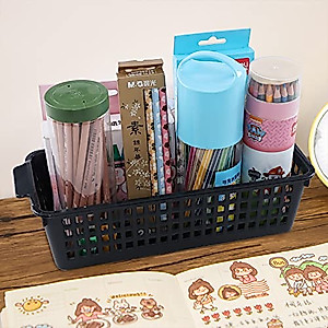 Innouse Slim Plastic Storage Baskets, Small Desktop Baskets, Set of 6