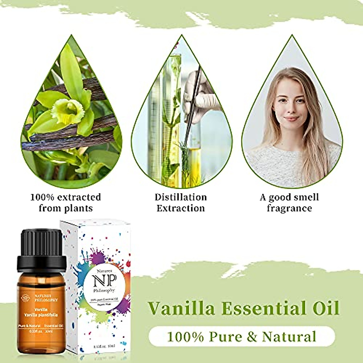 Vanilla Essential Oil - Pure and Natural Vanilla Essential Oil for Diffuser & Aromatherapy, Skin Care, Soap Making and Home Fragrance - 10ML