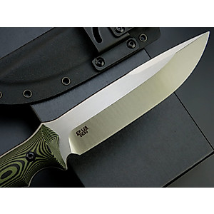 Eafengrow EF128 Fixed Blade Knife DC53 Steel Blade, Two Tone G10 Handle Full Tang Fixed Knifes Straight Knife for Working Camping Hunting Adventure Field EDC Tool Knife(Silver)