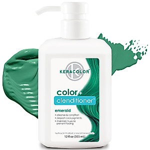 Keracolor Clenditioner EMERALD Hair Dye - Semi Permanent Hair Color Depositing Conditioner, Cruelty-free, 12 Fl. Oz.