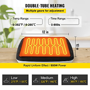 VEVOR Heat Press Machine, 12x10 Inch, 6 in 1 Combo Swing Away T-Shirt Sublimation Transfer Printer with Teflon Coated, Precise Heat Control, Mug/Cap/Plate Accessories Included, ETL/FCC Listed, Black