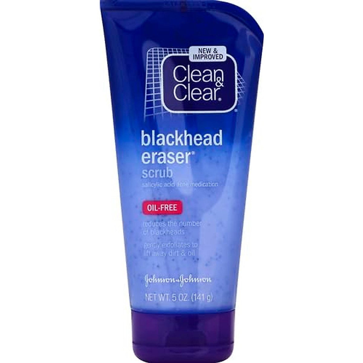 Clean & Clear Blackhead Eraser Oil-Free Facial Scrub with 2% Salicylic Acid Acne Medication, Exfoliating Daily Face Scrub for Acne-Prone Skin Care, 5 oz