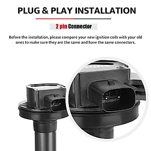 Ignition Coil Pack Replacement for 3.5 3.7 V6 Ford Edge Explorer F150 Flex MKS MKT MKZ, Mazda 6 CX-9 2007 2008 2009 2010 2011 2012 2013 2014 2015 2016 3.7L 3.5L, UF553 DG520, Pack of 6