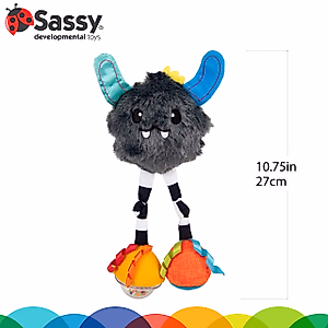 Sassy Confetti Yeti Chime Toy | Hanging Developmental Attachable Toy | Ages 0+ Months and Up