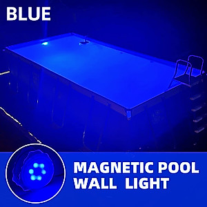 SEURON Magnetic Pool Wall Light, 1400 Lumens Color Changing Underwater Lighting with Remote Control, IP68 Waterproof, Magnetic Pool Light for Intex Above Ground Pools