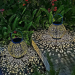 6Pack Moon Star Solar Lights Outdoor Decorative +1Pack Outdoor Solar Lantern