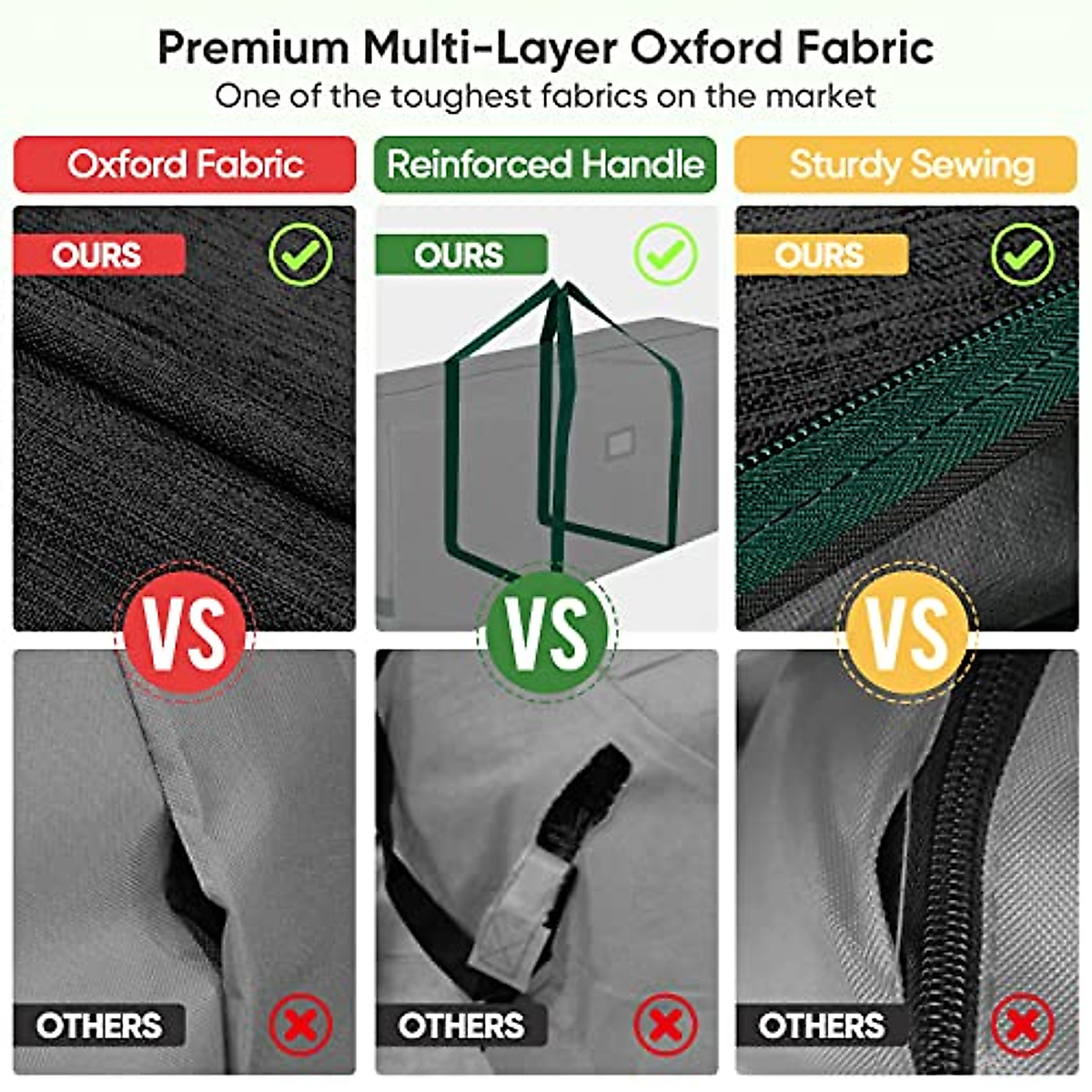 BALEINE 9 ft Christmas Tree Storage Bag, Heavy Duty 900D Oxford Fabric with Reinforced Handles and Dual Zippers Wide Opening, Extra Large Storage Container for Trees and Decorations (Black)