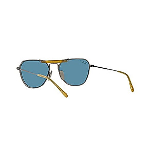 Ray-Ban RB8064 Titanium Aviator Sunglasses, Demi Gloss Pewter/Blue Polarized, 53 mm
