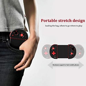 Ipega PG-9087S Wireless Game Controller, Retractable Telescopic PUBG Mobile Controller Joystick Gamepad for Android/iOS Smartphones/Tablets/Smart TV