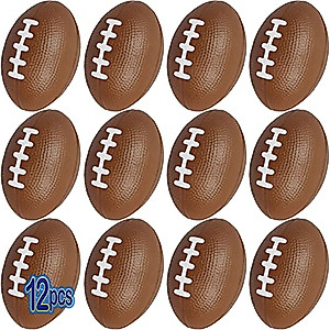 Mini Foam Footballs 12 Pcs Pack | 3.25” Inch Party Favor Balls for Kids | Mini Football Stress Ball Bulk | Toy Sports Little Footballs | Big Game Party Decoration Balls | Small Foam Football for Kids