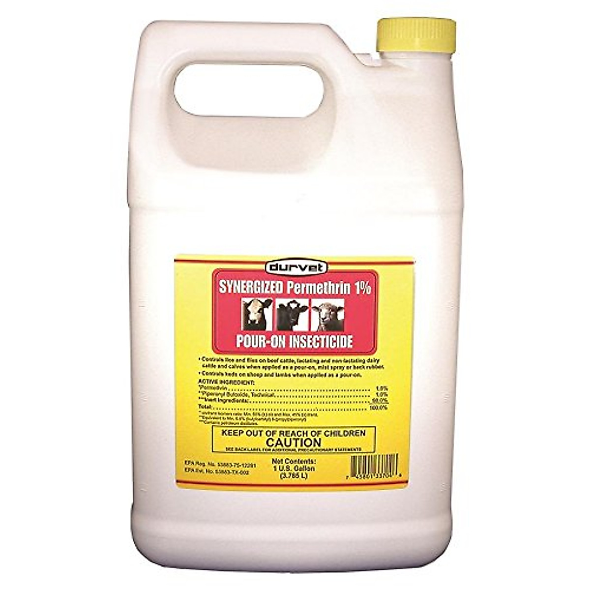 Durvet Fly 003-3704 Synergized Permethrin 1% Pour-On Insecticide, 1 Gallon