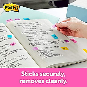 Post-it Flags Value Pack, 50/Dispenser, 4 Dispensers/Pack, 1 in Wide, Assorted Bright Colors, Includes Free Flags + Highlighter (680-PPBGVA)