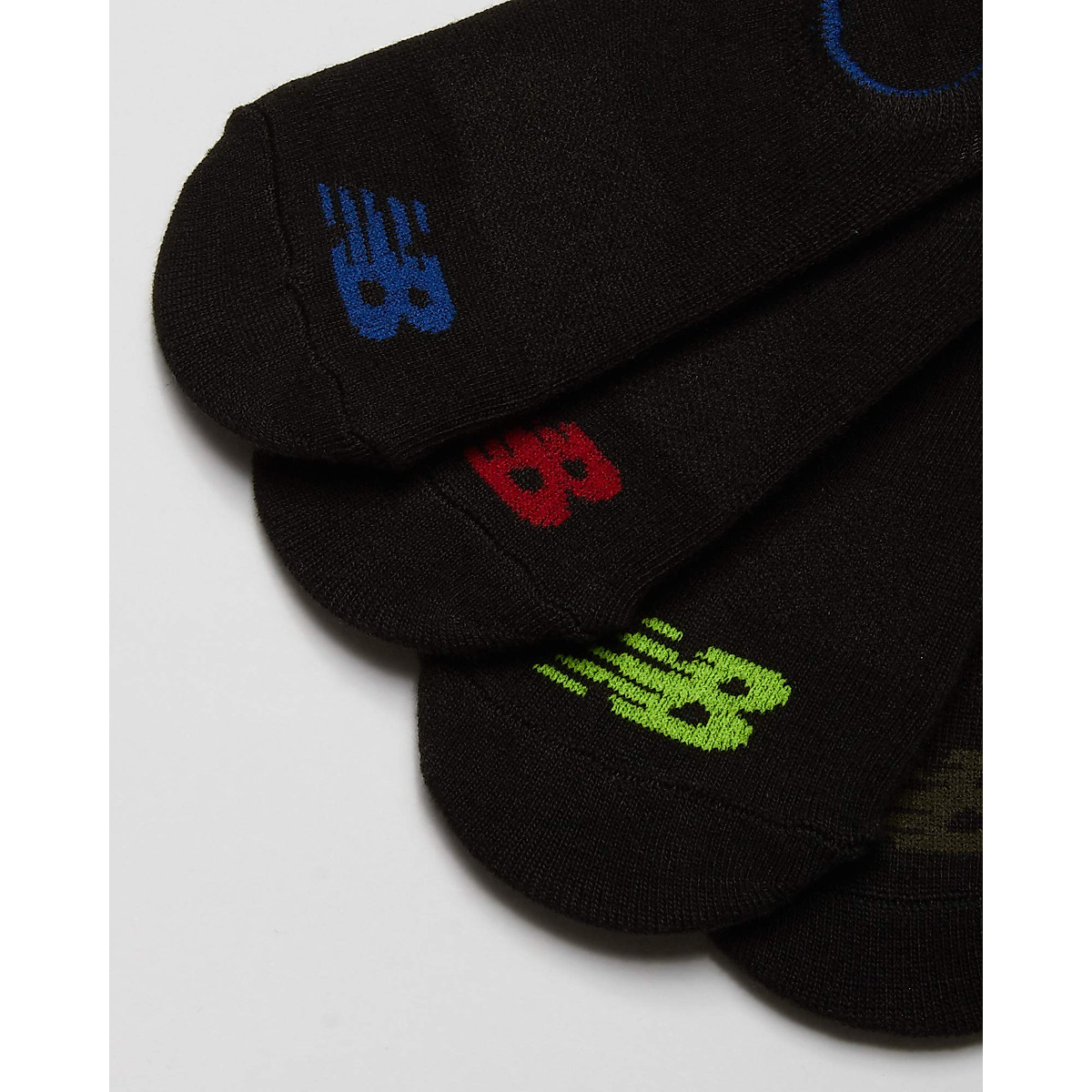 New Balance Boys' No Show Invisible Liner Socks (8 Pack), Size Medium, Black