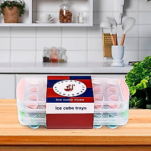 4Pcs Set Ice Cube Tray - Star & Heart Shapes, Round Mold, Cute Design - Ice Cube Maker & Trays for Whiskey, Iced Tea, Cocktails & Perfectly Chilled Drinks BPA Free, Dishwasher Safe