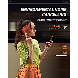 Donner Noise Cancelling Wireless Earbuds, Bluetooth 5.2 Earphones with 5 x EarTips, 4 Mic Clear Calls, 12mm Drivers, App for Custom EQ, 32H Playtime, Fast Charging, Transparency - Dobuds ONE,White