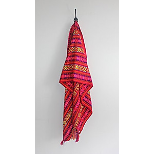 Del Mex Mexican Rebozo Shawl Blanket Doula (Regular (6 ft x 2.5 ft), Red)