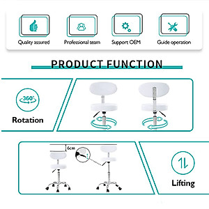 TATARTIST Tattoo Stool Massage Saddle Chair Adjustable Hydraulic 360° Rotating Medical Spa Beauty Salon Stools Bar Boss Office Artist Workbench Chairs with Rolling Wheels Backrest (Black)