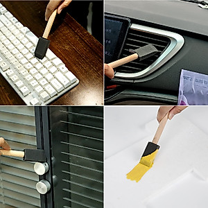 Mister Rui-Poly Foam Paint Brushes, 12 Pack, 1 Inch Sponge Brushes for Painting, Paint Sponges Set, Light and Durable, Ideal for Painting and Cleaning