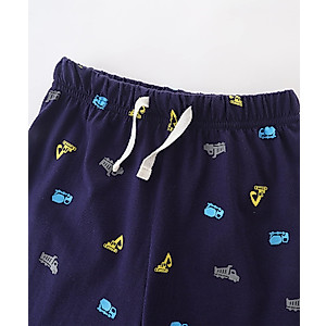 Funnymore Toddler Boy's Summer Clothes,Cotton Short Sleeve T-shirt and Shorts Outfit Clothing Set Grey Truck 3t