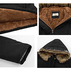 GRACE KARIN Winter Coats for Women Long Thicken Jacket Hooded Parka Coat Outwear XL Black