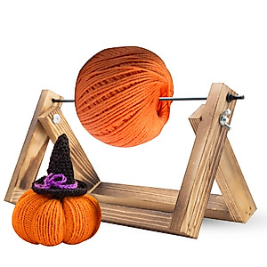 Horizontal Wooden Yarn Holder, Classic Spinning Yarn & Thread Holder Ball Holder for Crocheting Knitting Embroidery Accessory Gift Adjustable Embroidery Supply Tools for Art Craft, 11 * 5inch