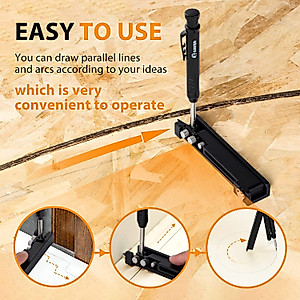 Saker Multi-function Scribing Tool- Construction Pencil- Aluminum Alloy Scribe Tool with Deep Hole Pencil,DIY Woodworking Scribe Gauge Scriber Line Maker Measuring Tool,Multifunctional Tools