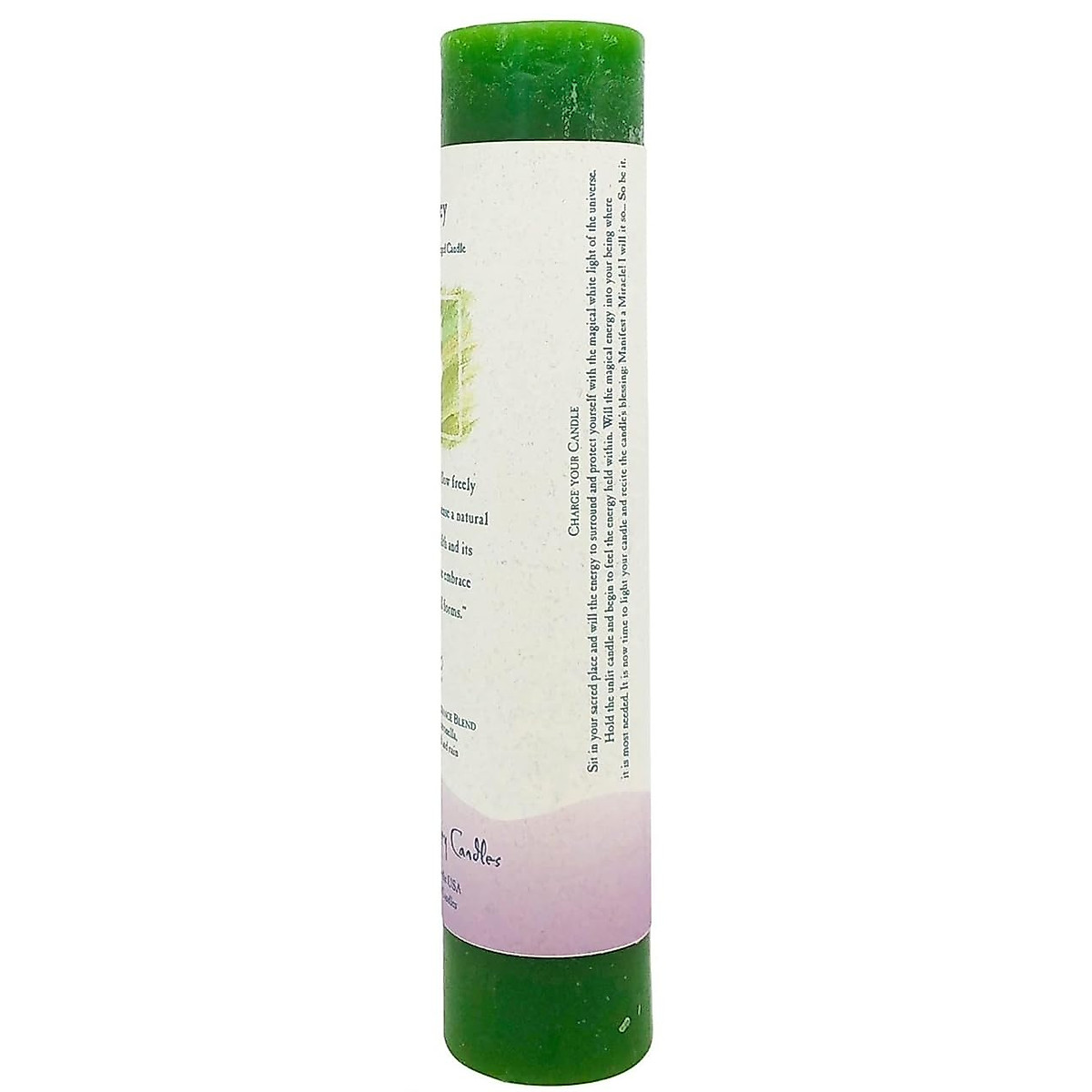 7" x 1.5" Herbal Pillar Magic Candles (Money) Reiki Energy Charged Vegan Candles with Inspirational Labels, Set of 3