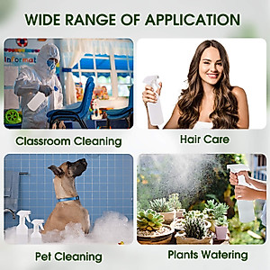 KEYDAOMLER Spray Bottle 12 oz (350 ml), Leak Proof Squirt Bottle, 3 Ways Adjustable Nozzle, Refillable Empty Spray Bottle for Cleaning, Cats, Hair, Plants, 2-Pack