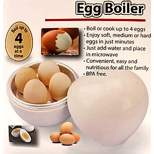 Microwave Egg Boiler Cooker Hard or Soft Boiled Eggs BPA Free Cook Up To 4 Eggs In Minutes Food-Grade