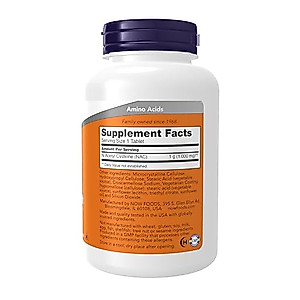 NOW Foods Supplements, NAC (N-Acetyl-Cysteine) 1,000 mg, Free Radical Protection*, 120 Tablets
