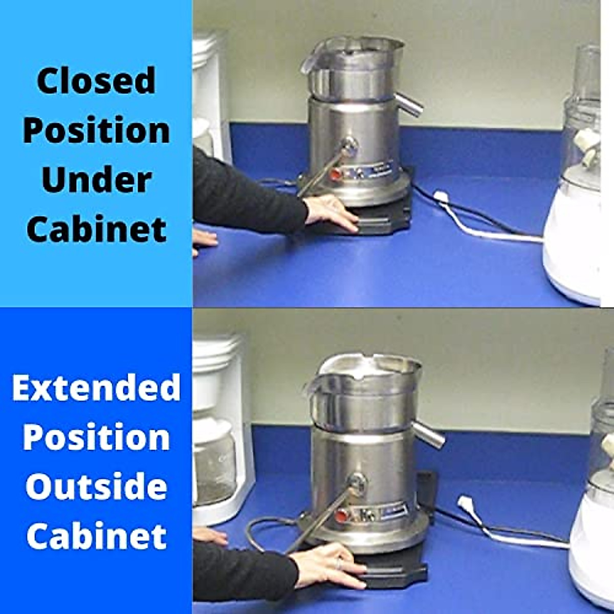 Kitchen Caddy Sliding Coffee Tray 12" Rolling Tray Sliding Appliance Tray For Coffee Maker Mixer Juicer Food Processor. Coffee Caddy Countertop Rolling Tray Appliance Slider