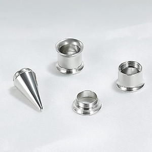 TBOSEN 36PCS Ear Gauge Stretching Kit Stainless Steel Double Flare Alloy Tapers 2 In 1 Plugs Set Eyelet 14G-00G…