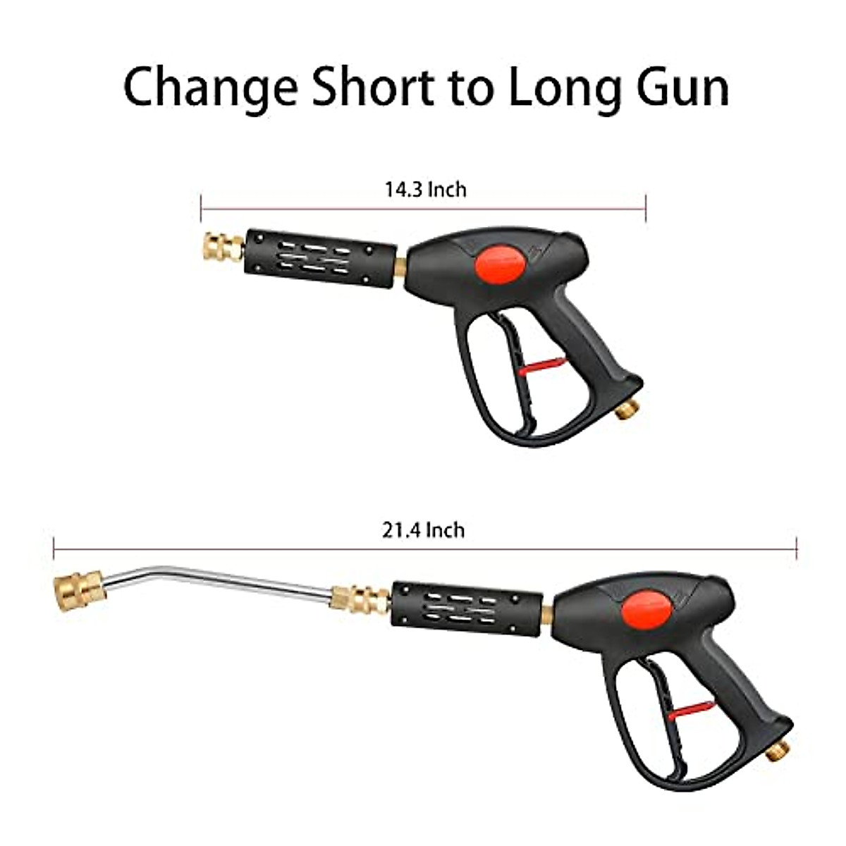 Sooprinse High Pressure Washer Gun 4000 PSI Set, Garden Hose Inlet Filter for High Pressure Washer, Sediment Filter Attachment