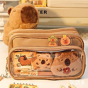 Capybara Pencil Box Student Cartoon Pen Pouch Capybara Cute Pencil Case, Big Capacity Pencil Box With 10 Compartments - Multi-layer Large Capacity Wide Opening Mouth Cute Pencil Case