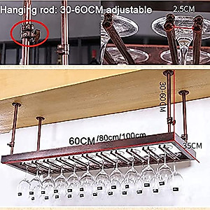 Hanging Glass Holder Iron Glass Holder,Ceiling Stemare Rack,Adjustable Height,Goblet Stemare Holder,Vintage Glass Storage Rack,for Restaurants/Bars/Home