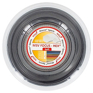 MSV Unisex - Adult Focus-HEX Soft String Reel 200m Black Tennis String Black