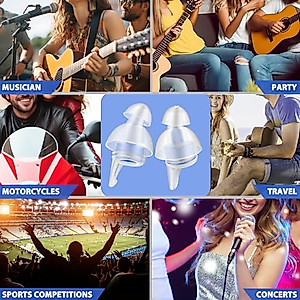 Laudexua High Fidelity Concert Ear Plugs, 2 Pairs Ear Protection Musician Earplugs for Concerts, Music Festival, Motorcycle, and Other Noise Reduction Events