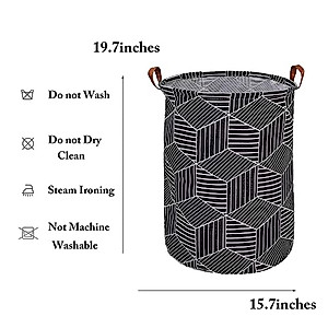 Large Laundry Basket, Baby Laundry Basket, Waterproof Laundry Hamper, Foldable Clothes Hamper, Collapsible Laundry Baskets. Teen Hamper, Perfect for Dirty Clothes and Toys. (Black diamond)