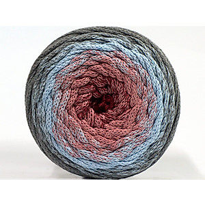 250 gr ICE YARNS Macrame Cotton Magic (100% Cotton) Yarn Grey Blue Salmon Shades