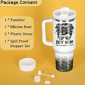 Boy Mom Gift Tumbler, Mother's Day Gift for Boy Mom Boy Mama, Gift for Mom From Son, Boy Mom Nutrition Fact 40 Oz Tumbler with Handle