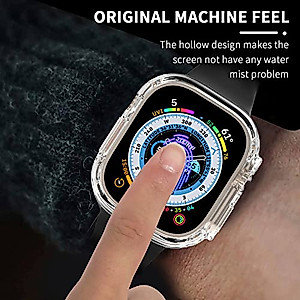 [2 Pack] Penom Compatible for Apple Watch Ultra Case 49mm Bumper Cover, Soft TPU Shockproof Protective Scratch-Resistant Frame for iWatch Series 8 Ultra 49 MM [No Screen Protector]- Clear