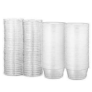 Plastimade Clear Disposable Plastic Portion Cups With Lids (200 Sets - 2 Oz) - Disposable Condiment Cups, Sauce/Dip/Dressing Cups, Souffle Cups & Jello Shot Cups With Lids | Great Sampling Container