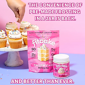 FitBake Vanilla Buttercream Frosting | Keto Frosting for Low Carb Desserts | No Sugar Added Keto Icing For Keto Cakes | 0g Net Carbs | Gluten Free Frosting | Low Carb Food | Keto Friendly 8oz