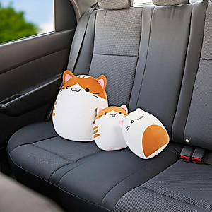 BenBen Cat Plush Toy, Set of 3, 12'' and 7'' Squishy Kitty Stuffed Animal Toy Hugging Pillow, Soft Cushion Plushies Gift for Kids, Easter Basket Stuffers