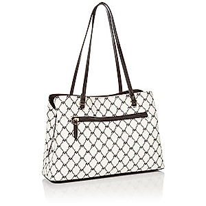 Anne Klein womens Anne Klein Triple Compartment Satchel with Card Pouch, Black/White, 13.5 L x 4.75 D 9 H US